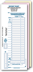 Manual Deposit Slips: Pre-print Business Name & Bank Account